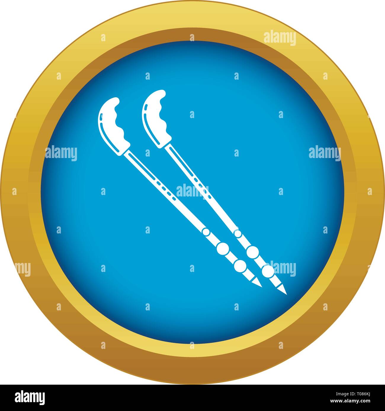 Hiking stick icon blue vector isolated Stock Vector Image & Art - Alamy