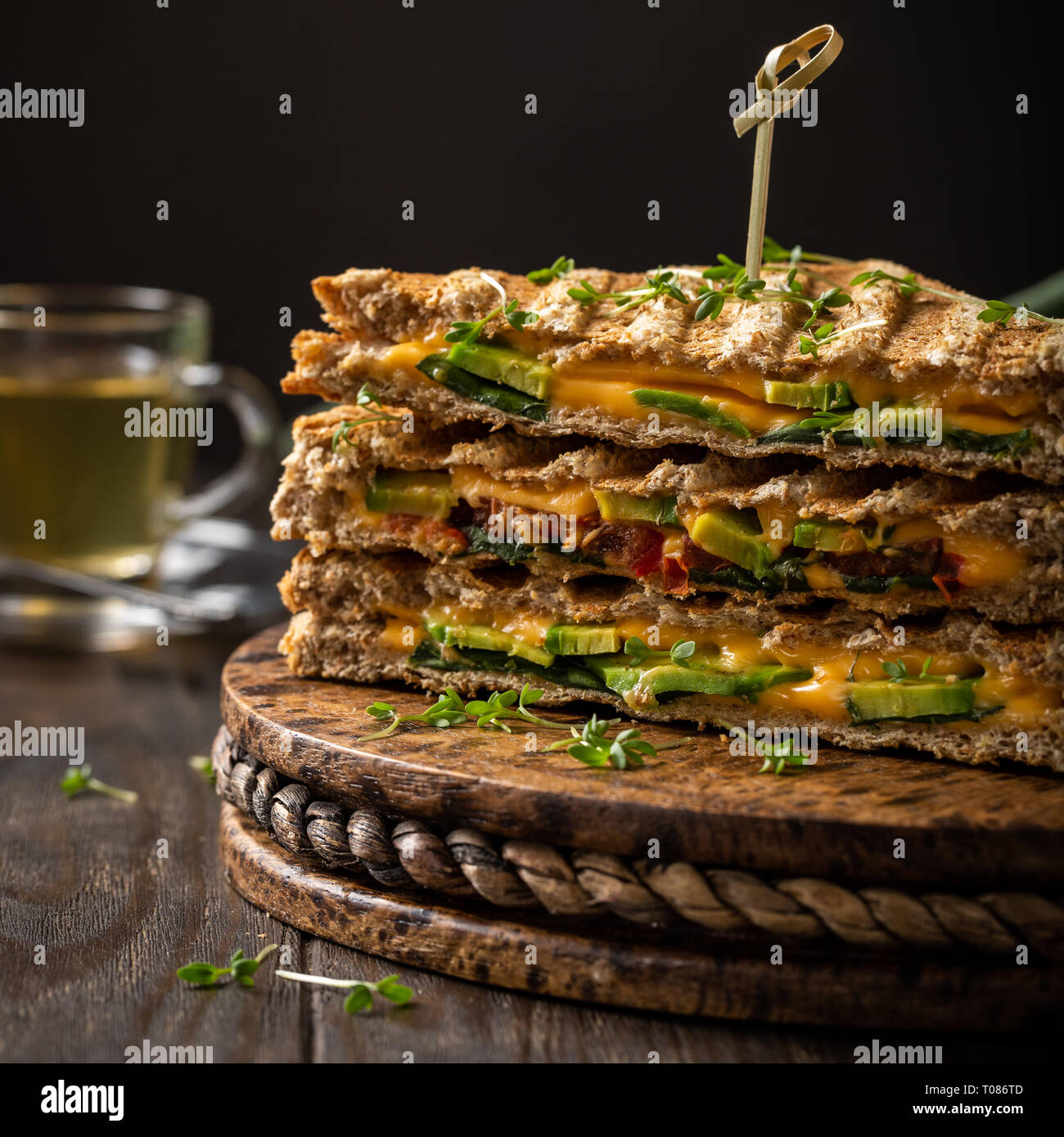 Healthy avocado toasts for lunch Stock Photo - Alamy