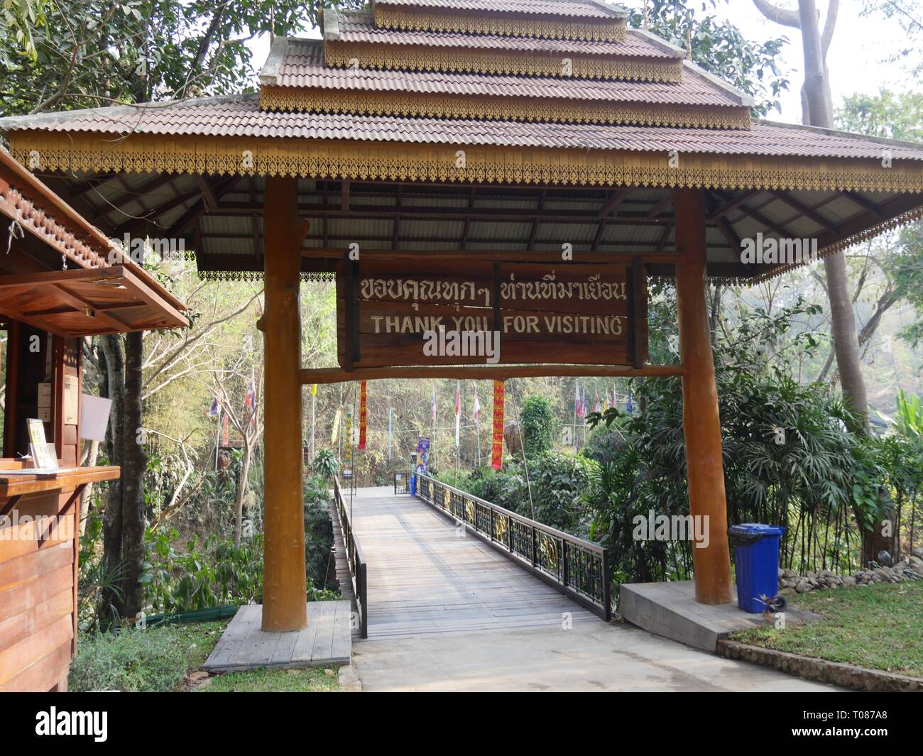 CHIANG MAI, THAILAND--MARCH 2018: Entrance gate to the elephant nursery ...