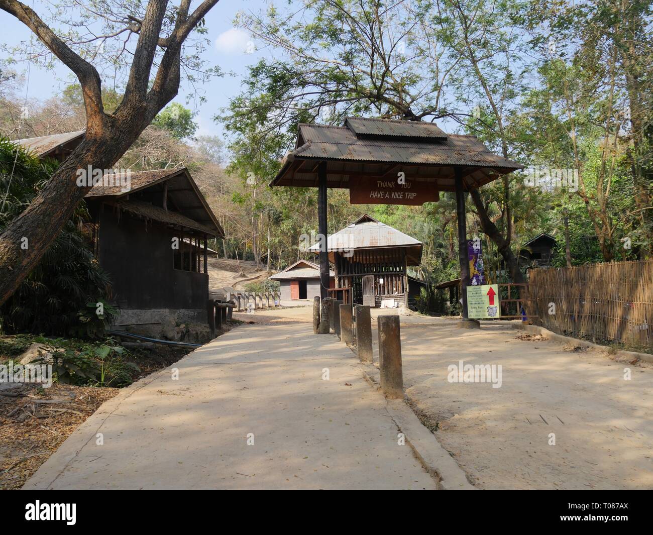 CHIANG MAI, THAILAND--MARCH 2018: Wide shot of the entrance gate to the ...