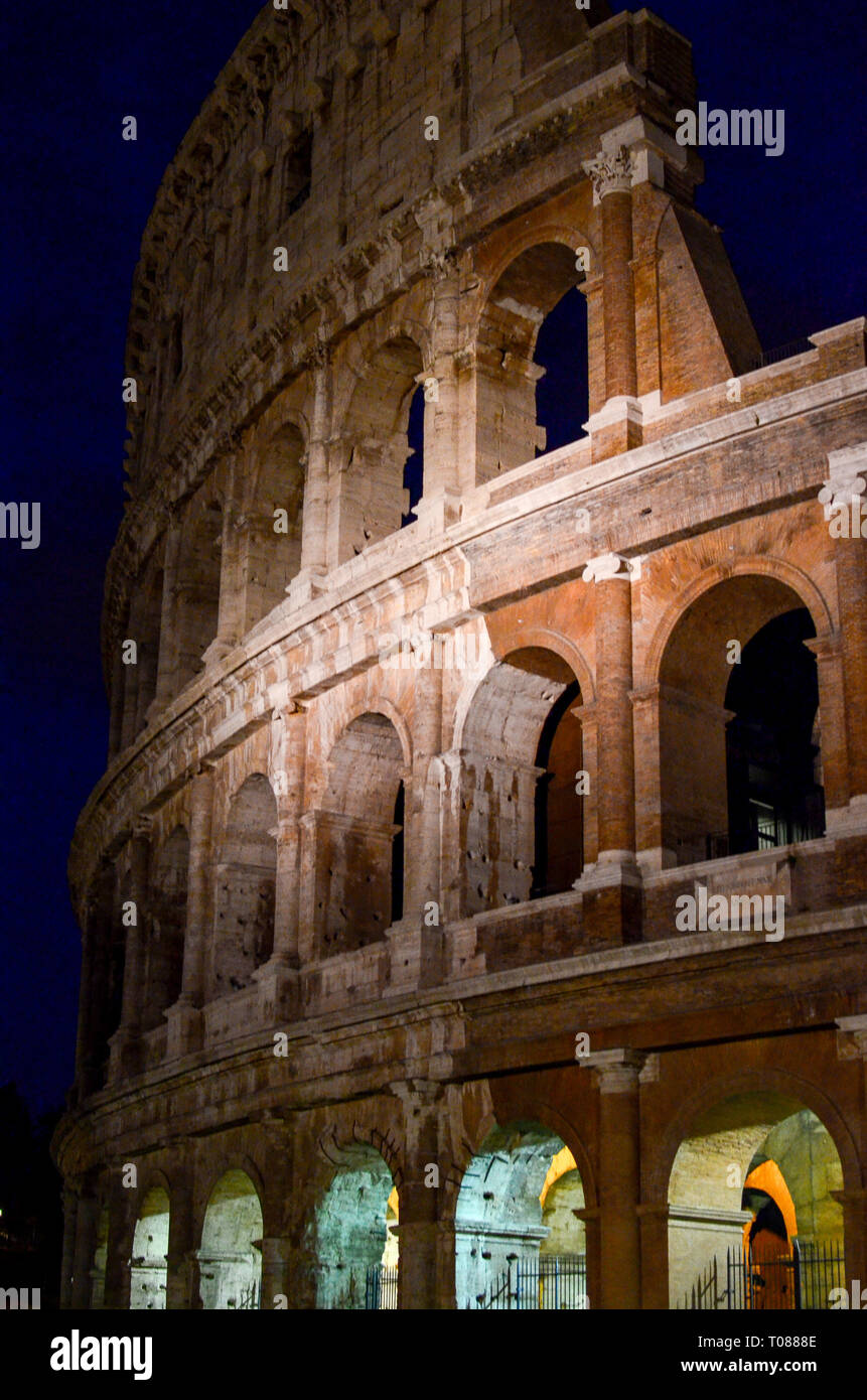 Colosseum at night in Rome Stock Photo - Alamy