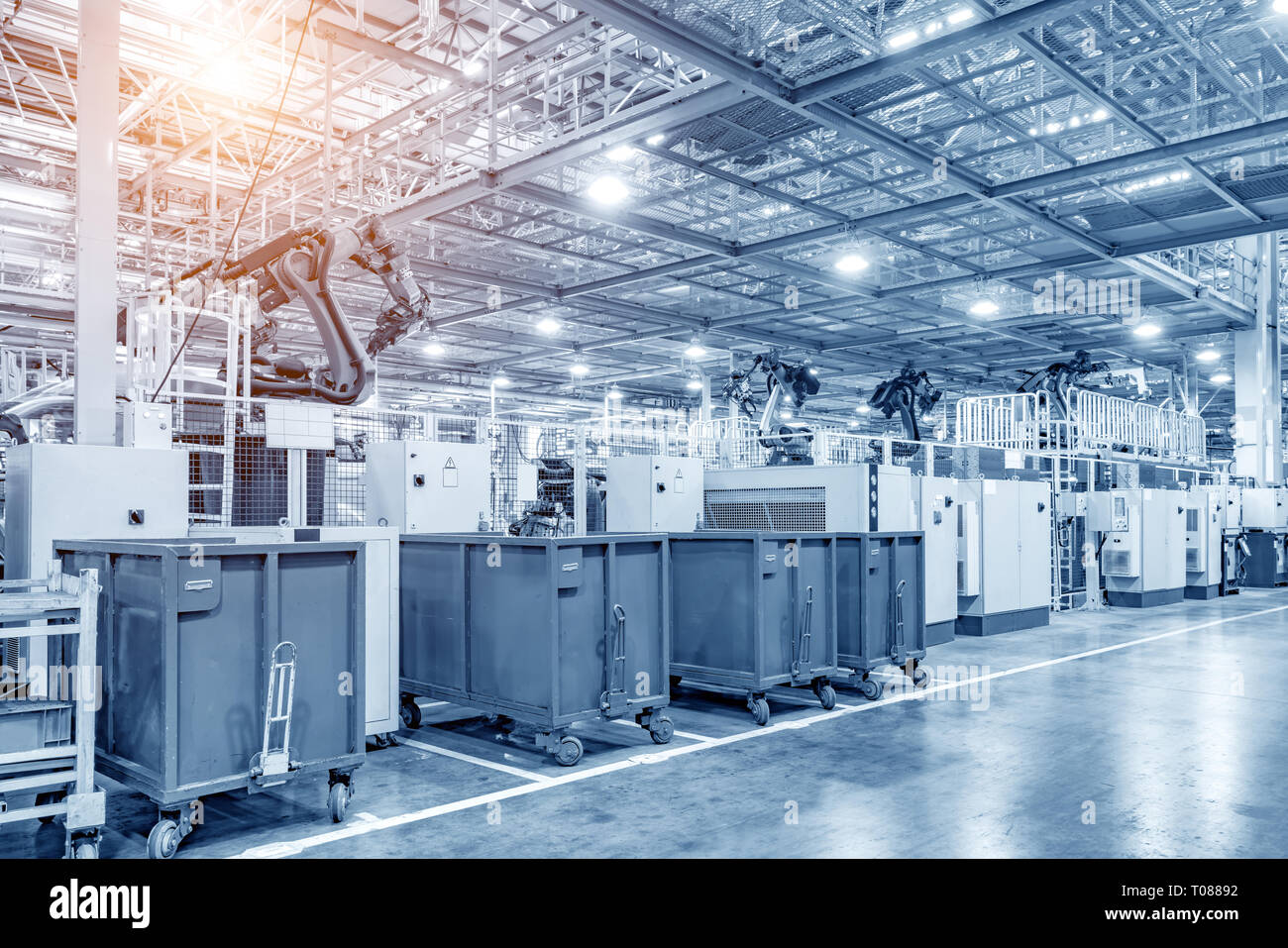 Modern car production line, is working in the robot Stock Photo - Alamy