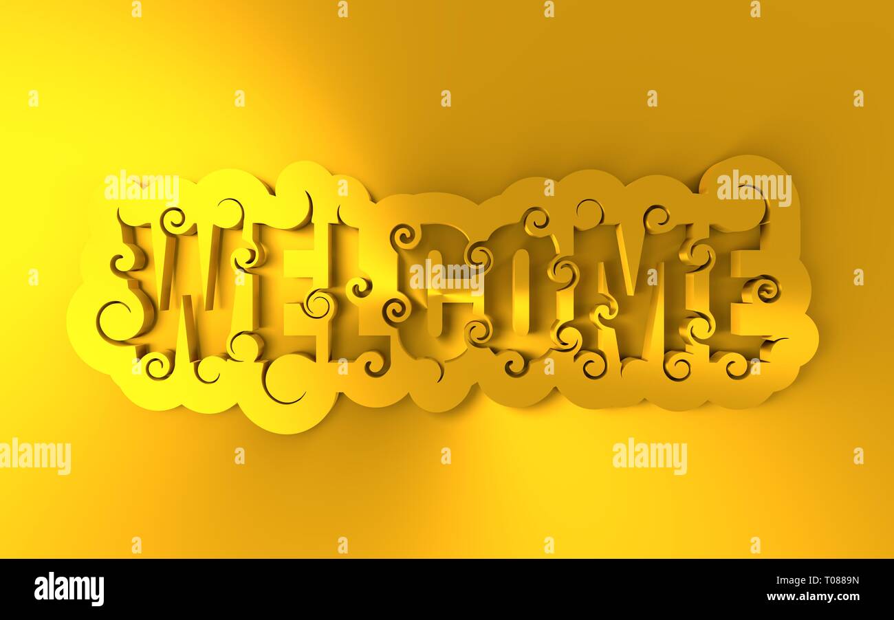 Lettering illustration with word Welcome Stock Photo - Alamy
