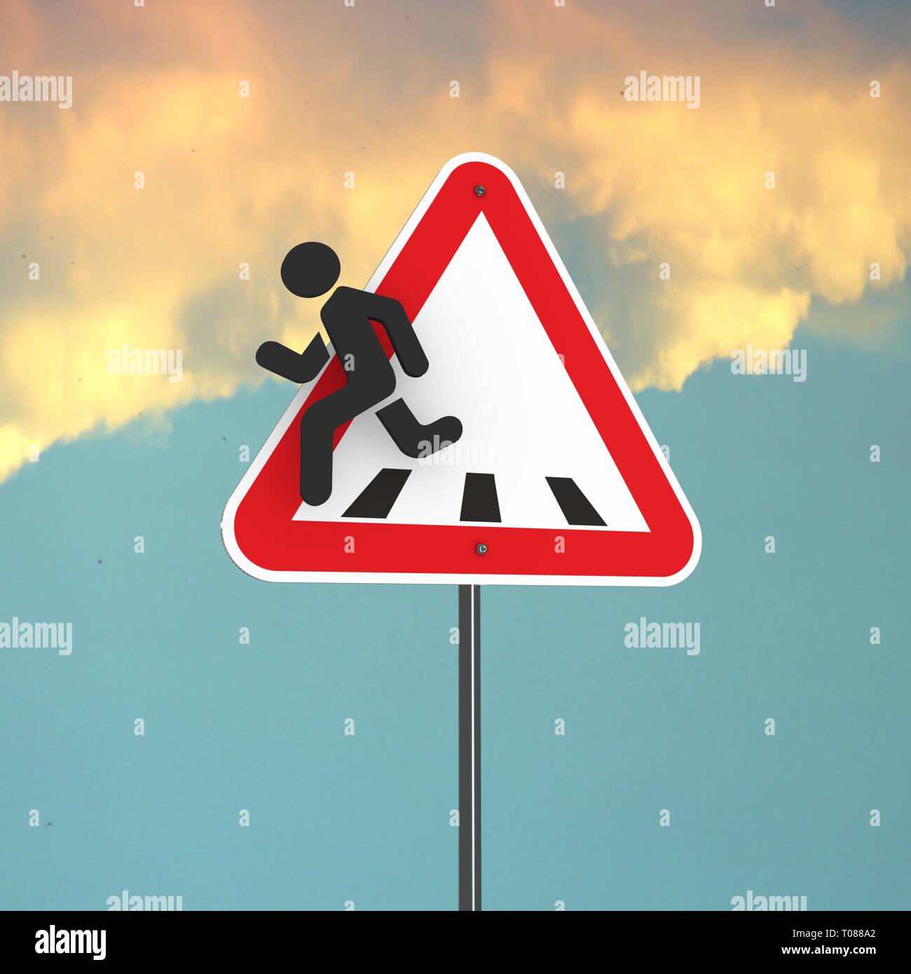 Road triangle sign Stock Photo - Alamy
