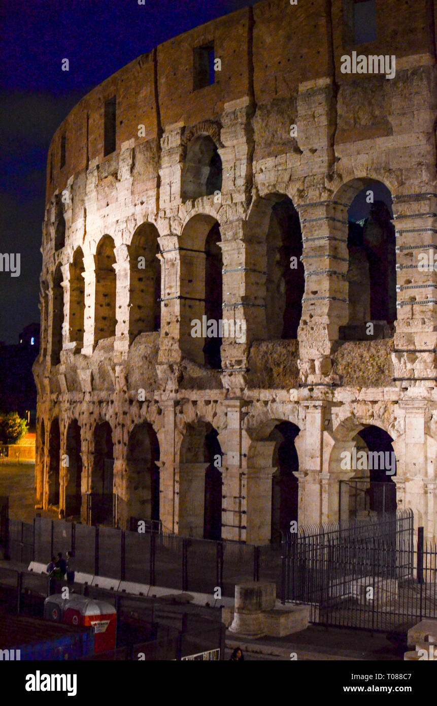 Colosseum at night in Rome Stock Photo - Alamy