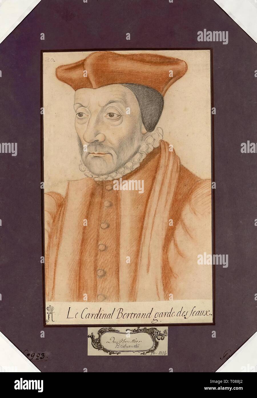 'Portrait of Cardinal Bertrand'. France, 16th century. Dimensions: 30 ...