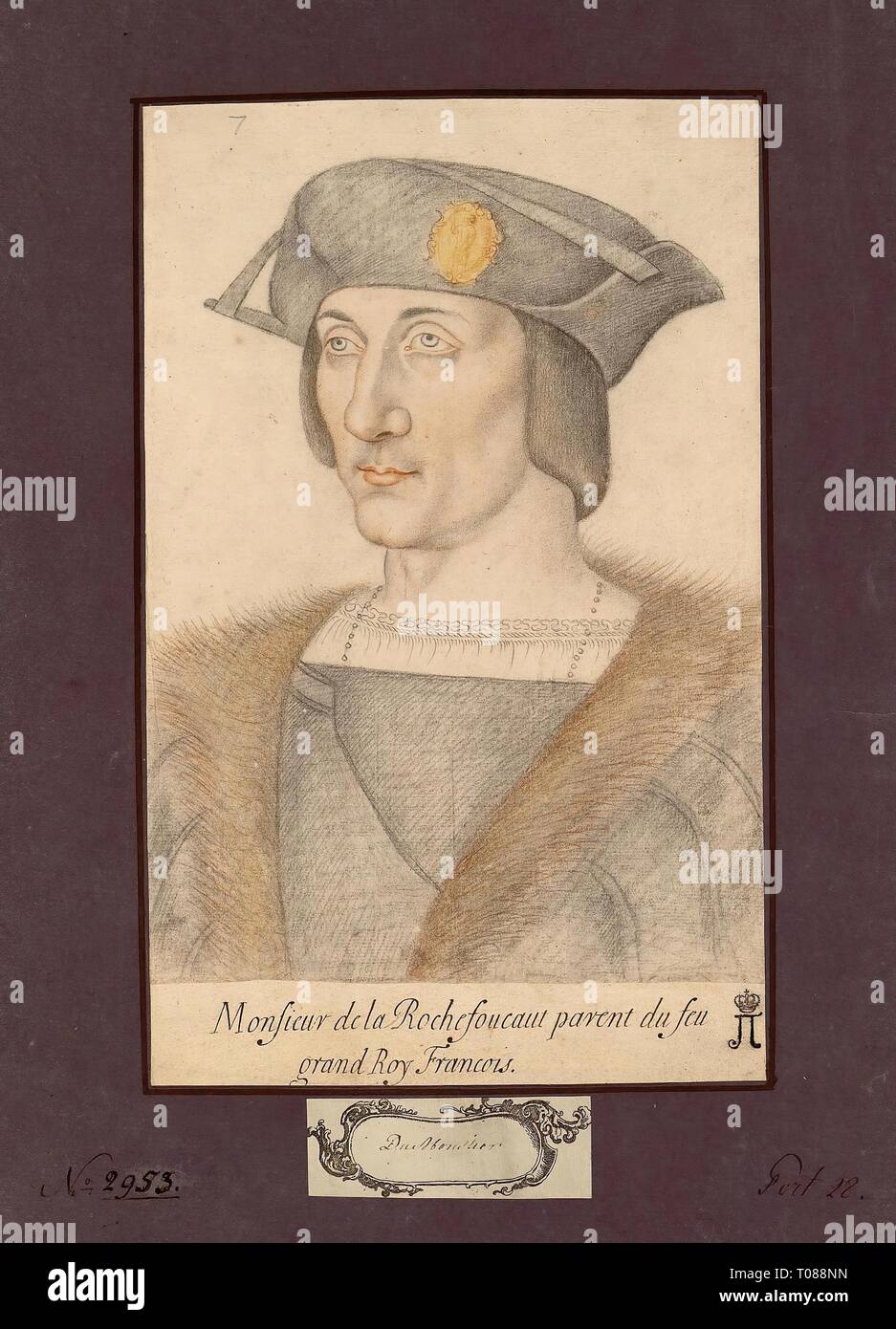 'Portrait of Count de La Rochefoucauld'. France, circa 1530. Dimensions ...