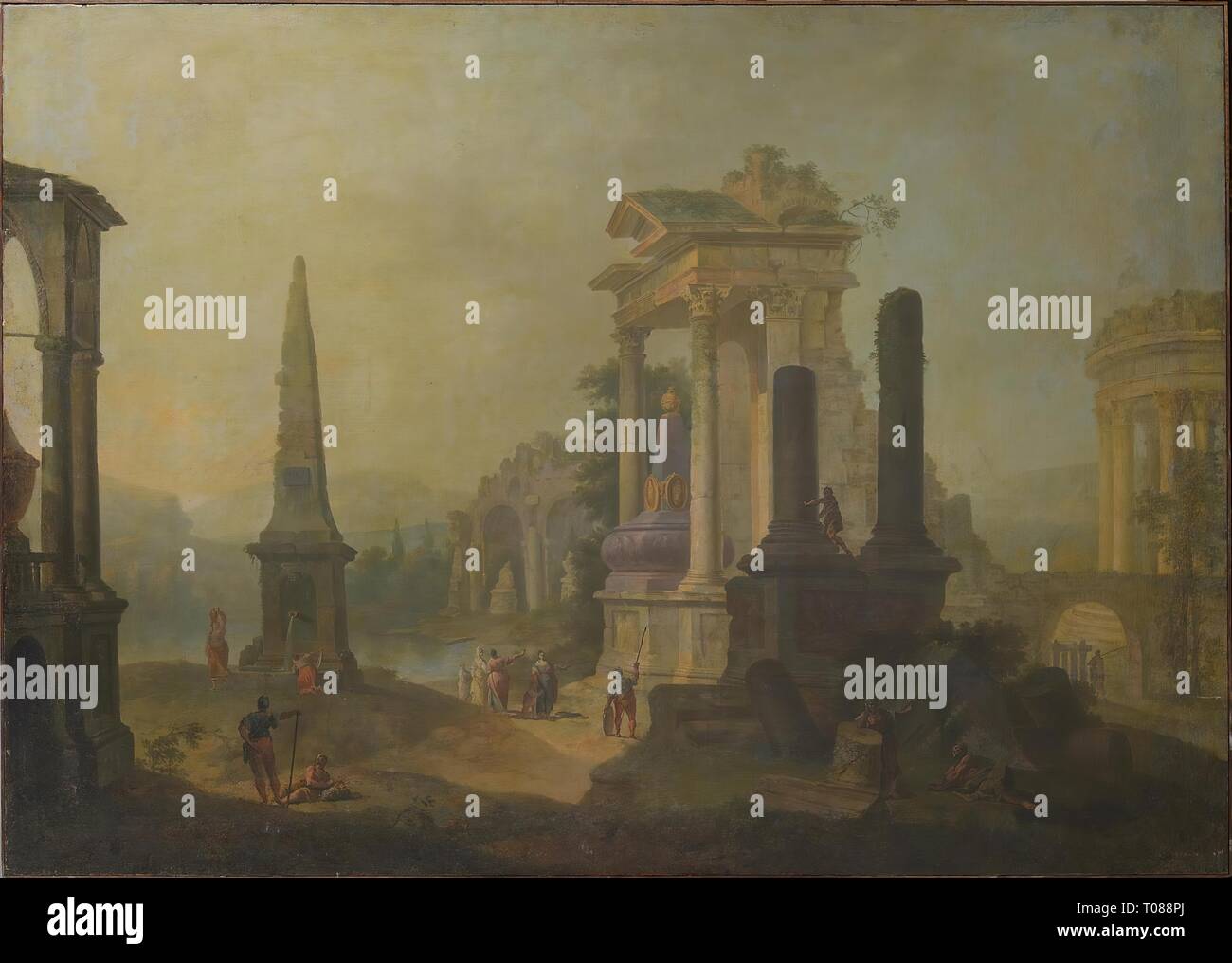 'Ruins with the Obelisk'. Italy, 18th century. Dimensions: 126x179 cm ...