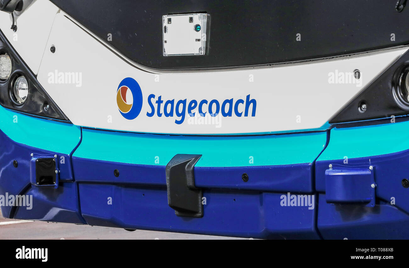Stagecoach bus driver Dennis Finnegan demonstrates a "driverless" bus ...