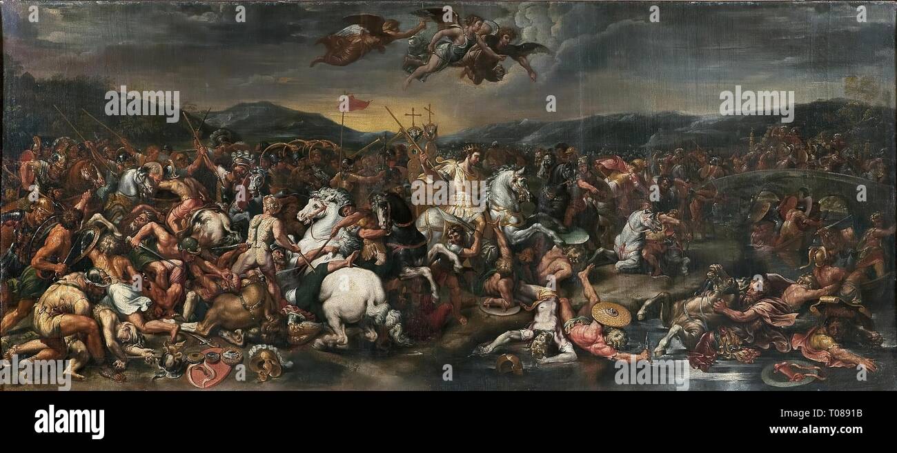 'Battle of the Milvian Bridge between the Roman Emperors Constantine I ...