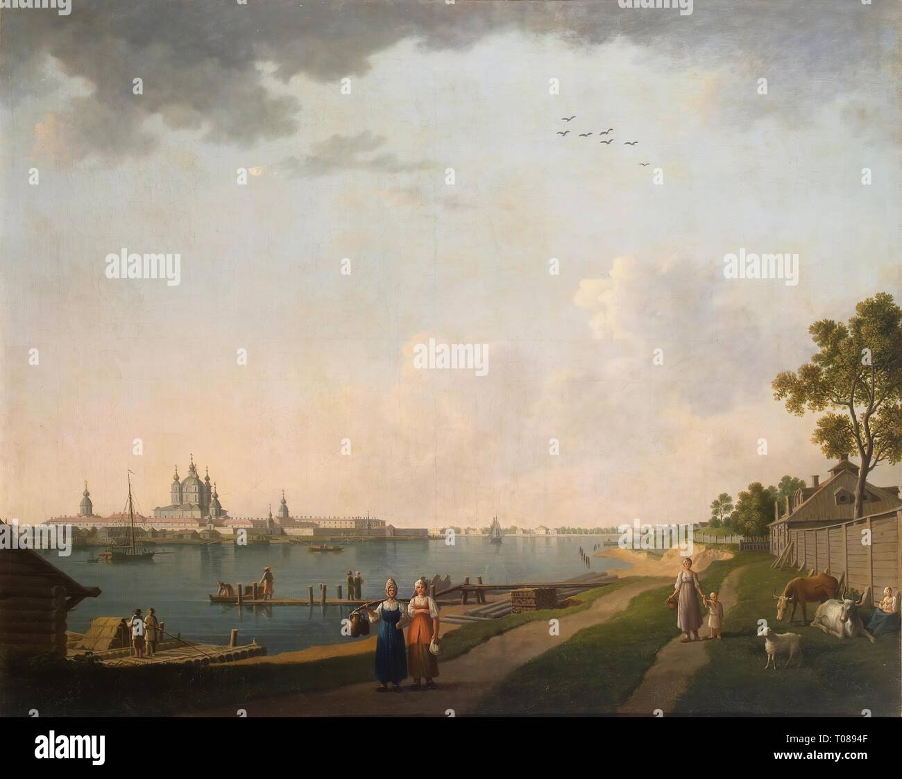 'View of the Smolny Convent from the Okhta'. Russia, Circa 1800 ...