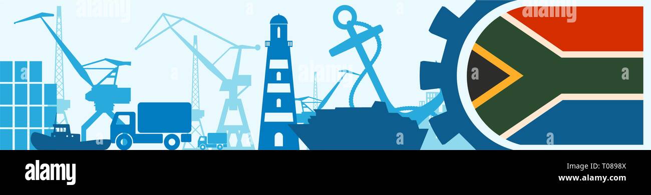 South africa port container Stock Vector Images - Alamy