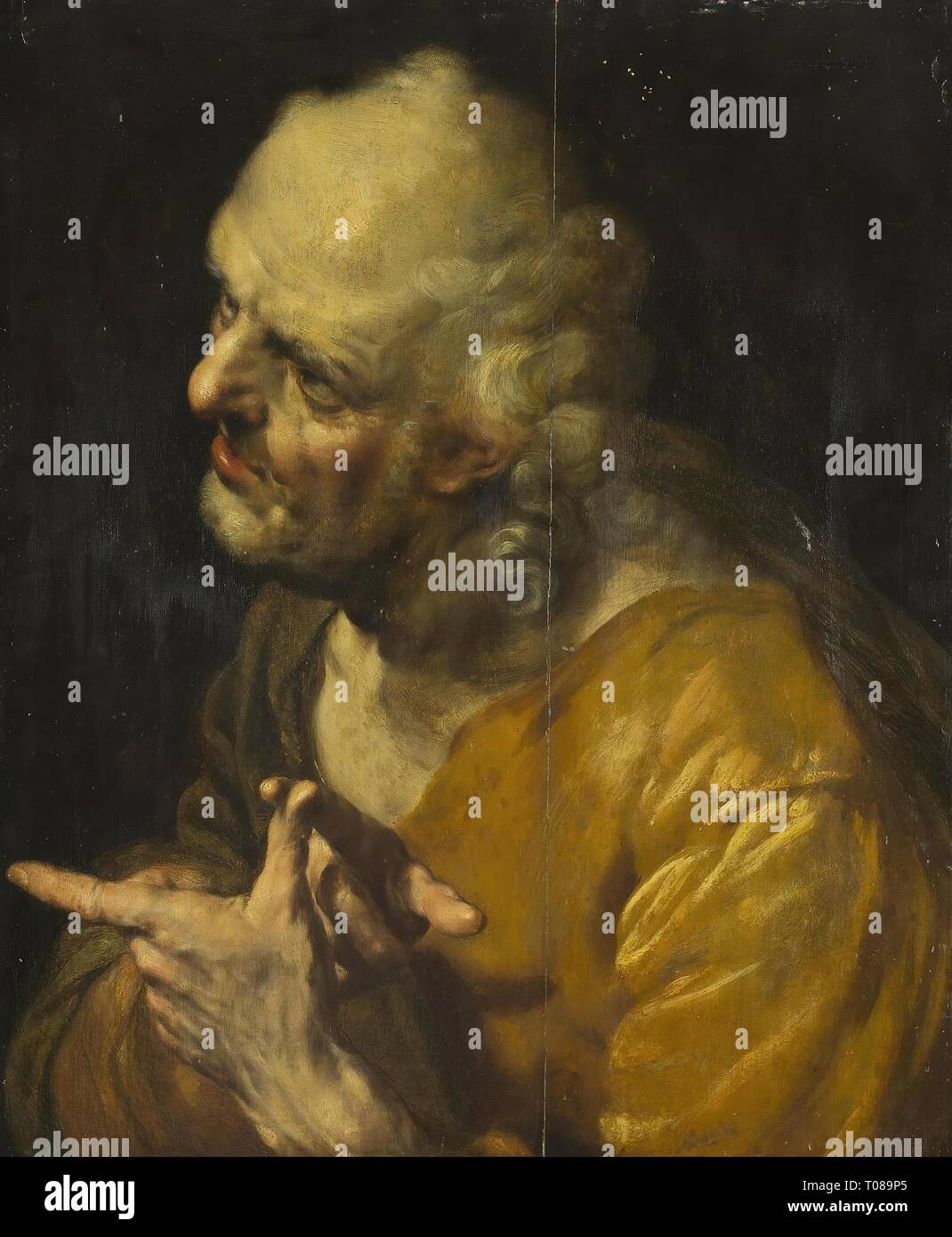 'An Old Man Counting on His Fingers'. Germany, 18th century. Dimensions ...