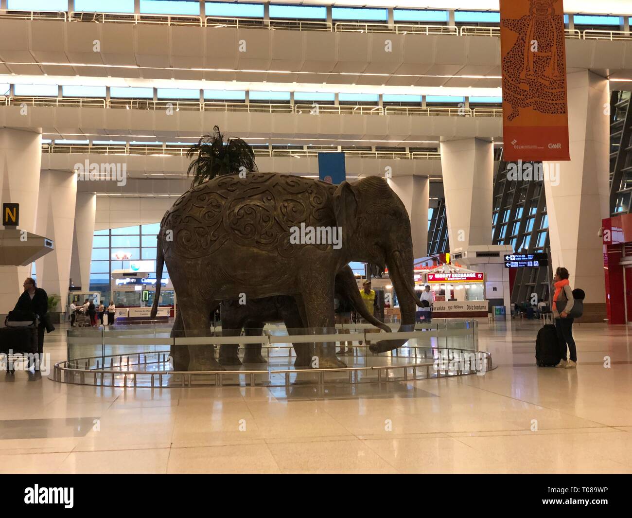 NEW DELHI, INDIA—MARCH 2018: Giant elephant sculpture at the Indira ...