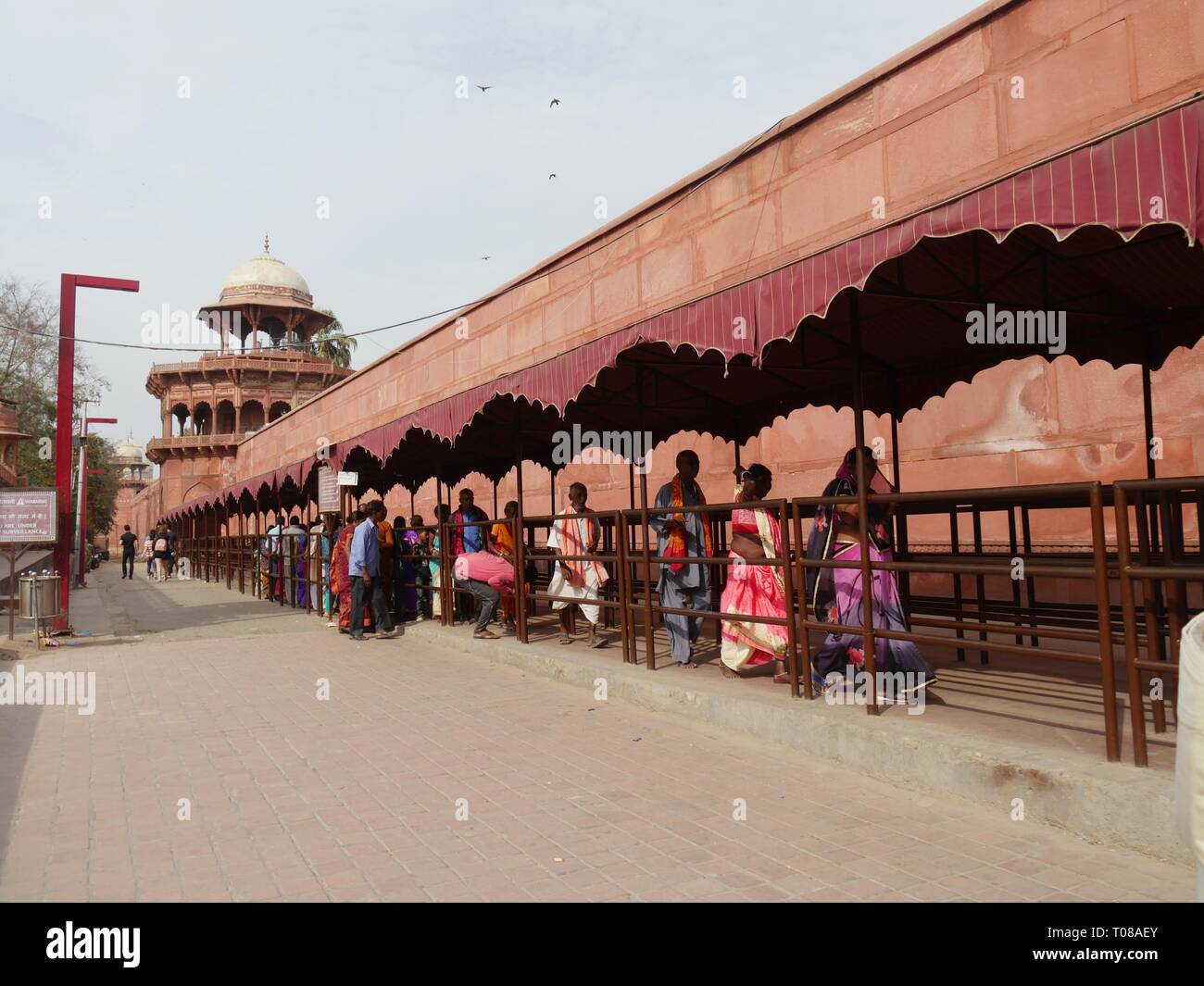 AGRA, UTTAR PRADESH, INDIA--MARCH 2018: People line up at the Western ...
