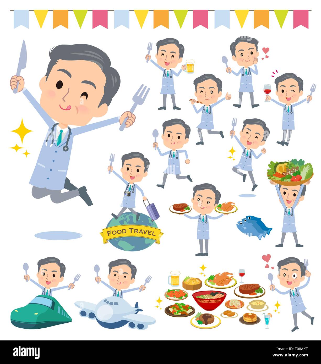 Man eating hospital food Stock Vector Images - Alamy