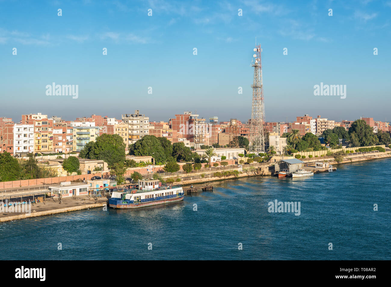 El Qantara, Egypt - November 5, 2017: View of the city El Qantara (Al ...