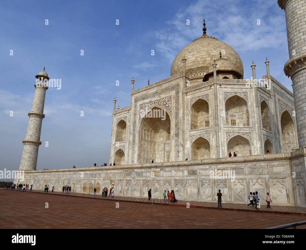 AGRA, UTTAR PRADESH, INDIA--MARCH 2018: Side view close up image of the ...