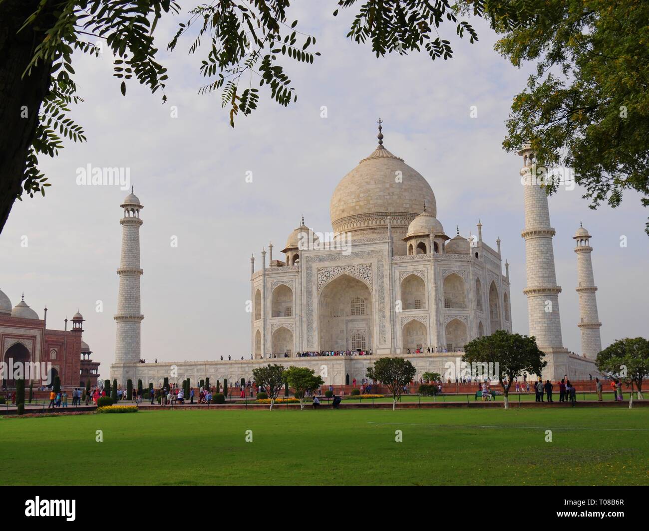 AGRA, UTTAR PRADESH, INDIA--MARCH 2018: The iconic Taj Mahal, a ...