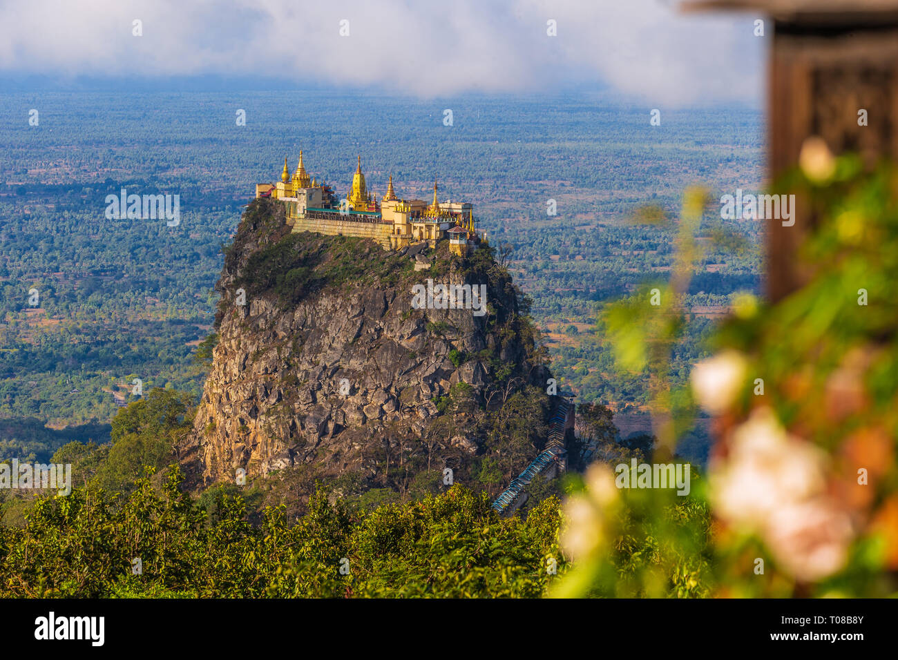 Mount Popa on an old volcano in Bagan, Myanmar Stock Photo - Alamy