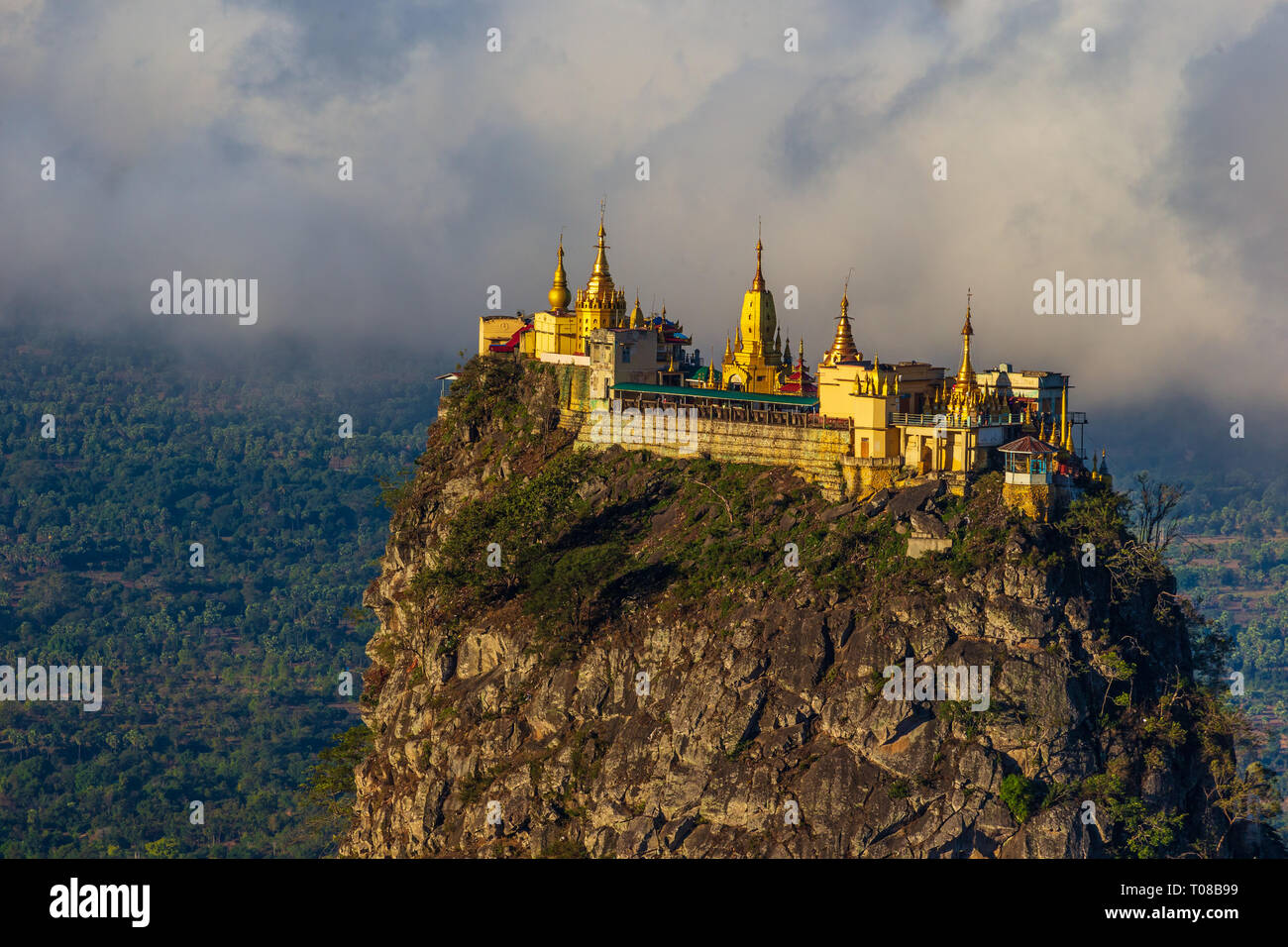 Mount Popa on an old volcano in Bagan, Myanmar Stock Photo - Alamy