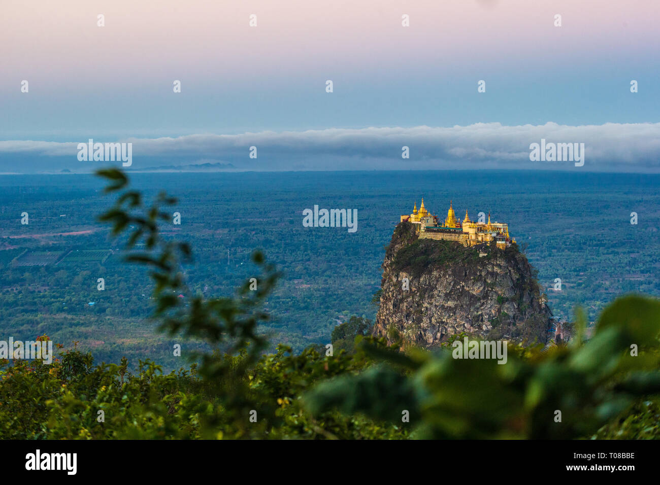 Mount Popa on an old volcano in Bagan, Myanmar Stock Photo - Alamy
