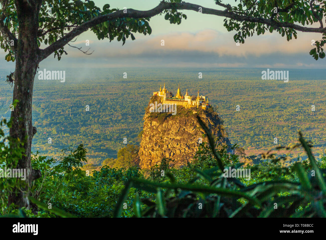 Mount Popa on an old volcano in Bagan, Myanmar Stock Photo - Alamy