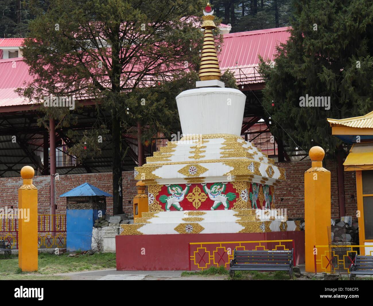 MANALI, HIMACHAL PRADESH, INDIA-MARCH 2018: Shrine outside the ...