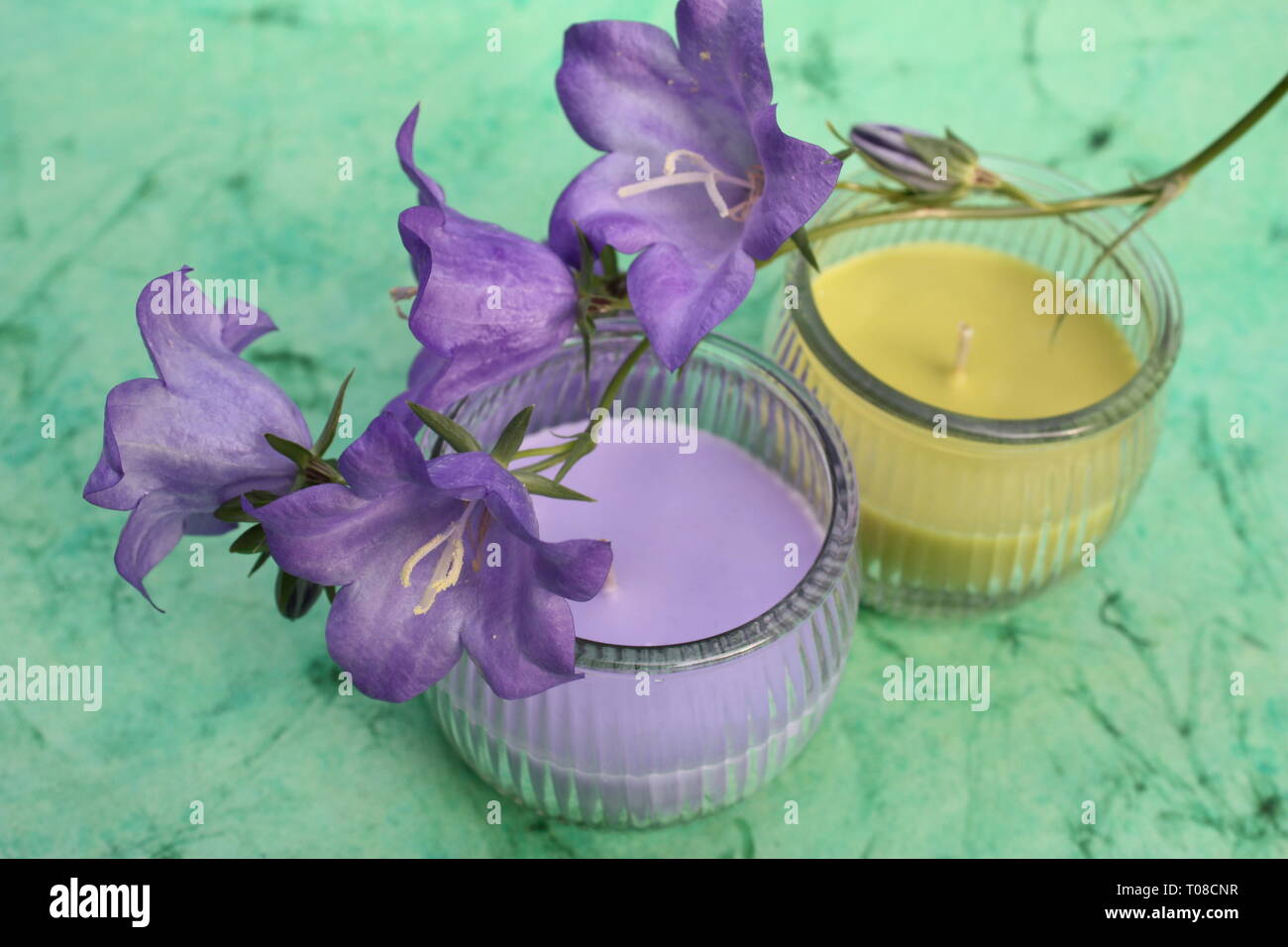 Flowers with candles Stock Photo - Alamy