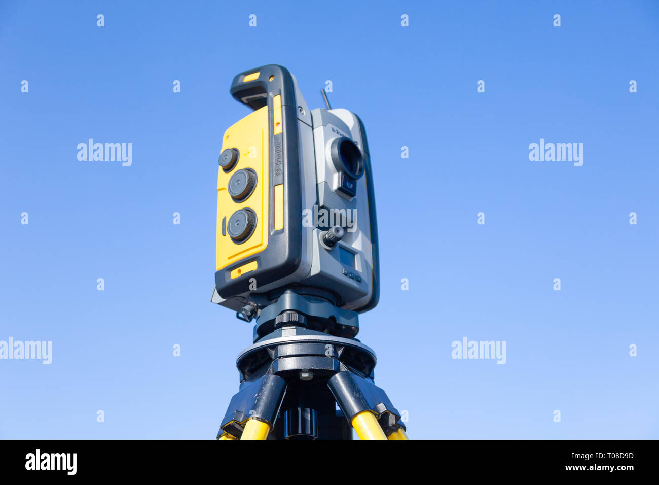 Russia Kemerovo 2019-03-15. Land surveyor equipment. Robotic total ...
