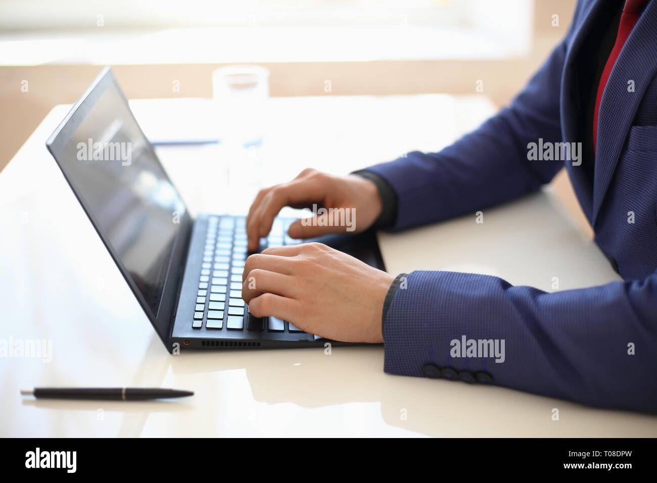 Top view man typing using hi-res stock photography and images - Alamy