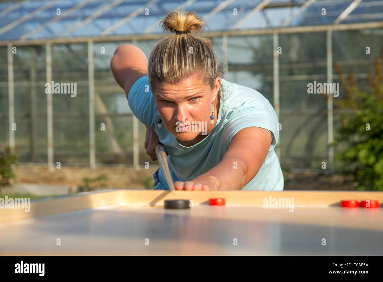 Women playing Novuss in outdoors Stock Photo - Alamy