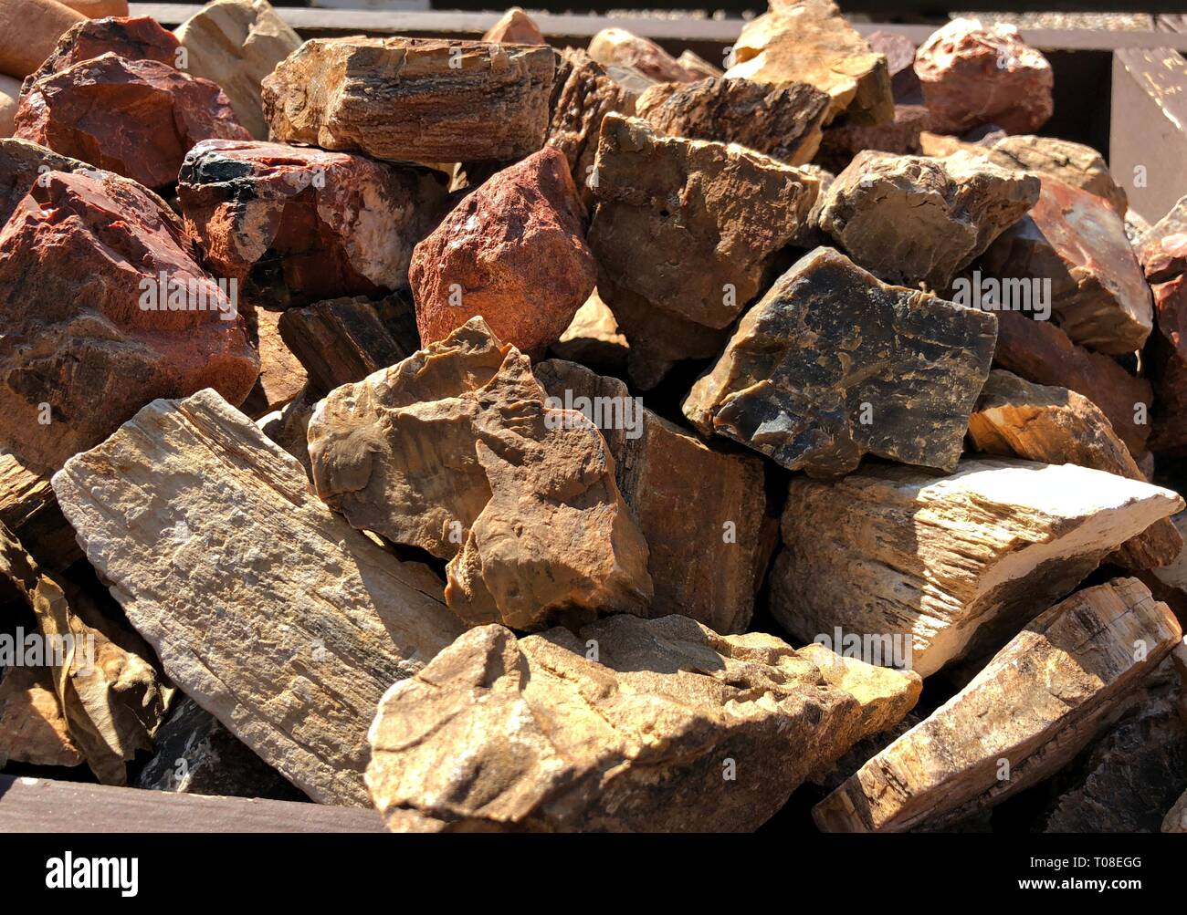 Close up of slabs of colorful rocks found around Utah, USA Stock Photo ...