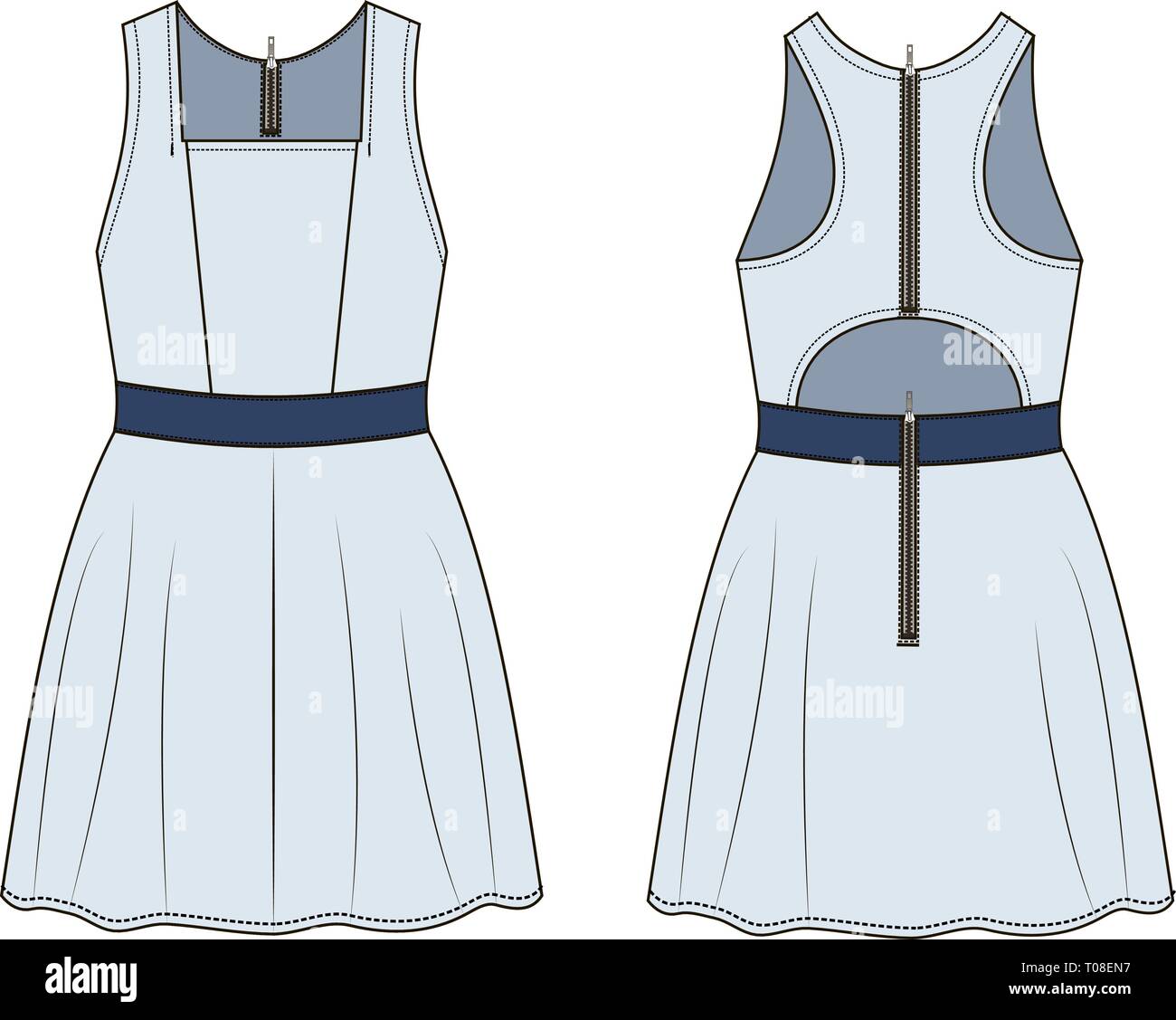 Vector illustration of dress. Front and back views Stock Vector Image ...