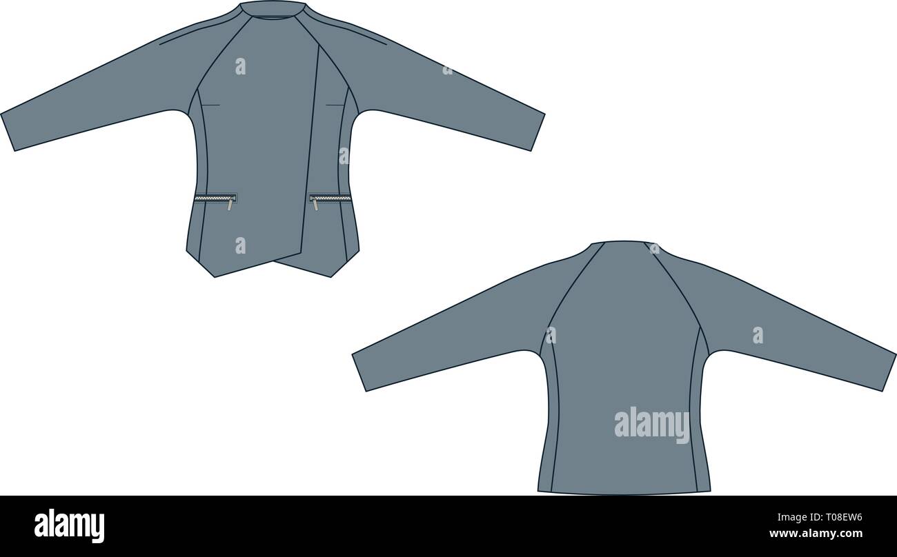 Back of denim jacket isolated Stock Vector Images - Alamy