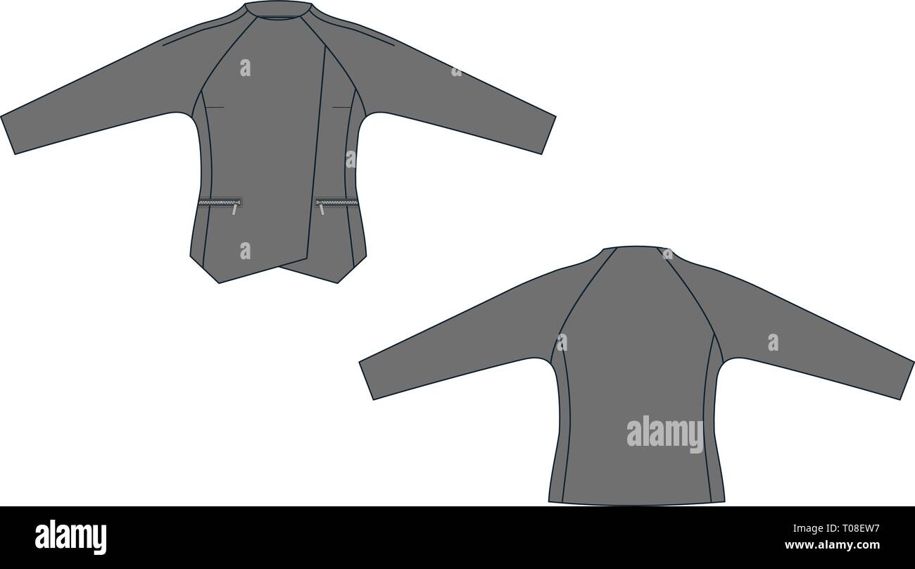 Vector illustration of jacket. Front and back views Stock Vector Image ...