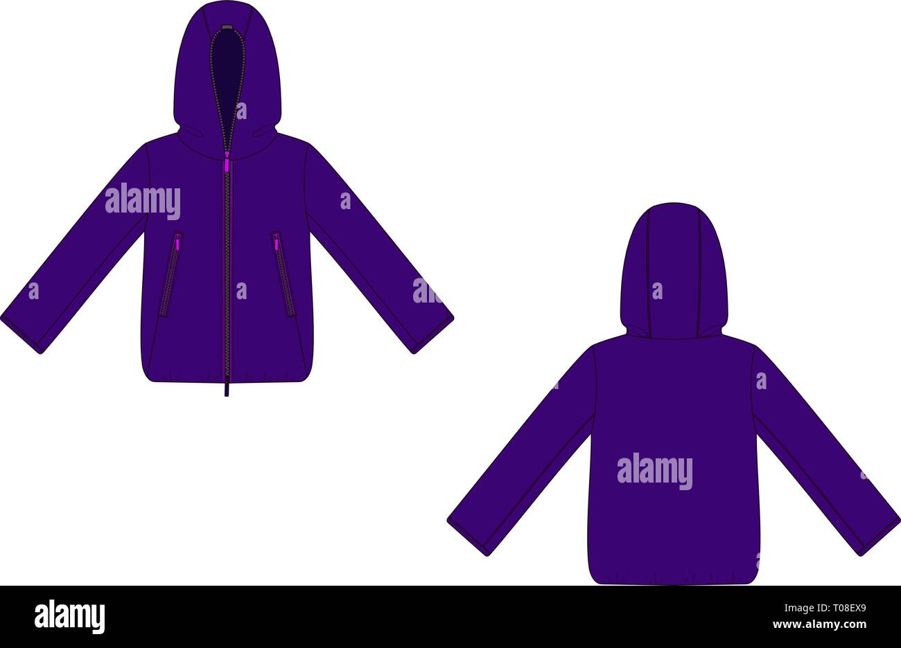 Vector illustration of jacket. Front and back views Stock Vector Image ...