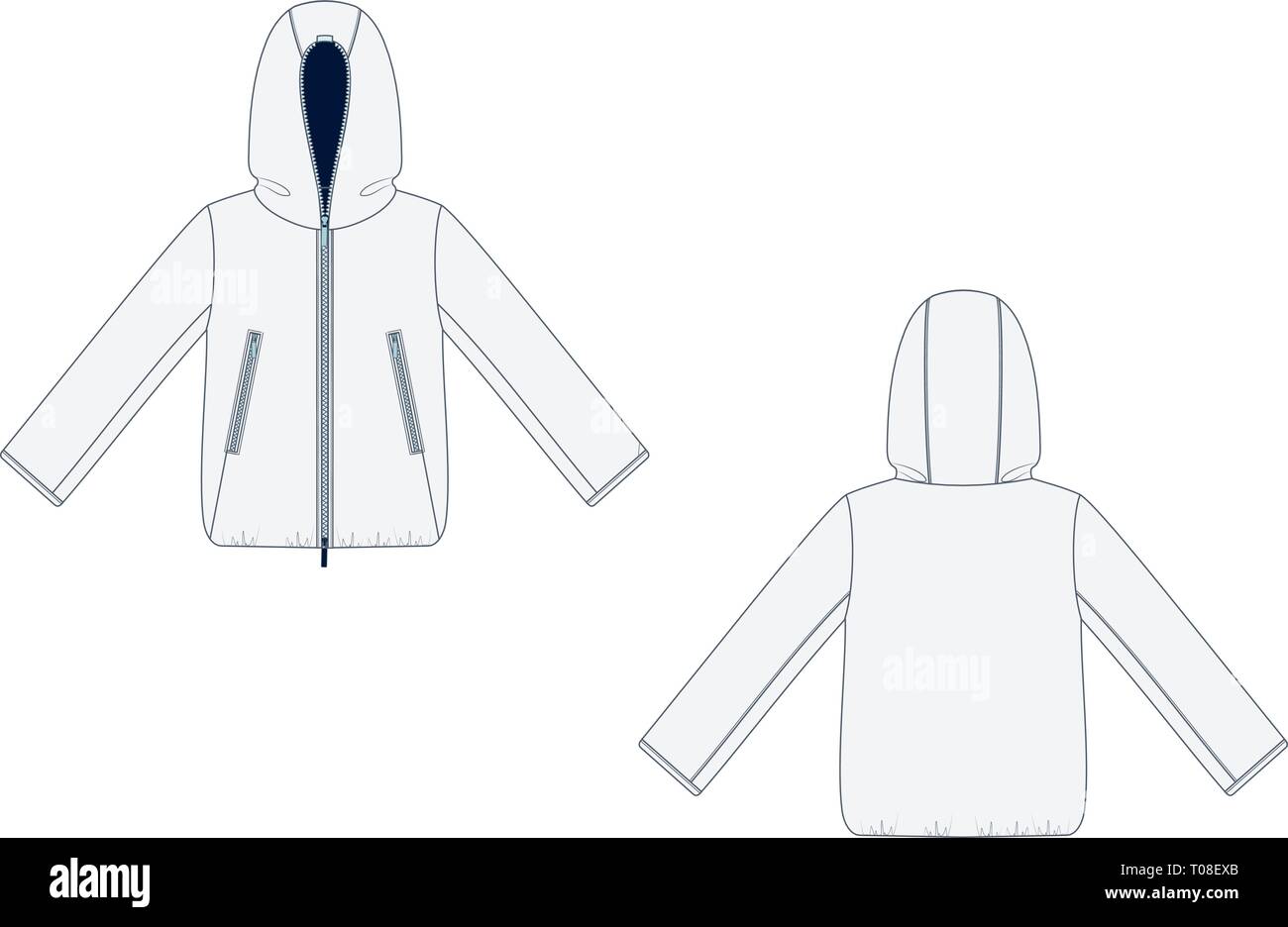 Back of denim jacket isolated Stock Vector Images - Alamy