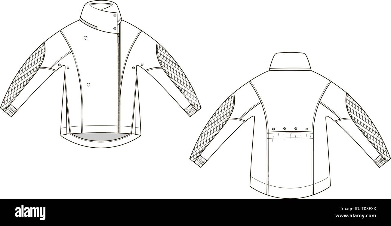 Vector illustration of jacket. Front and back views Stock Vector Image ...