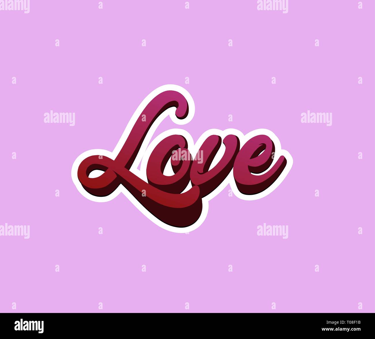 3D Vector tube of the letter. Vector freehand letters love text doodles ...