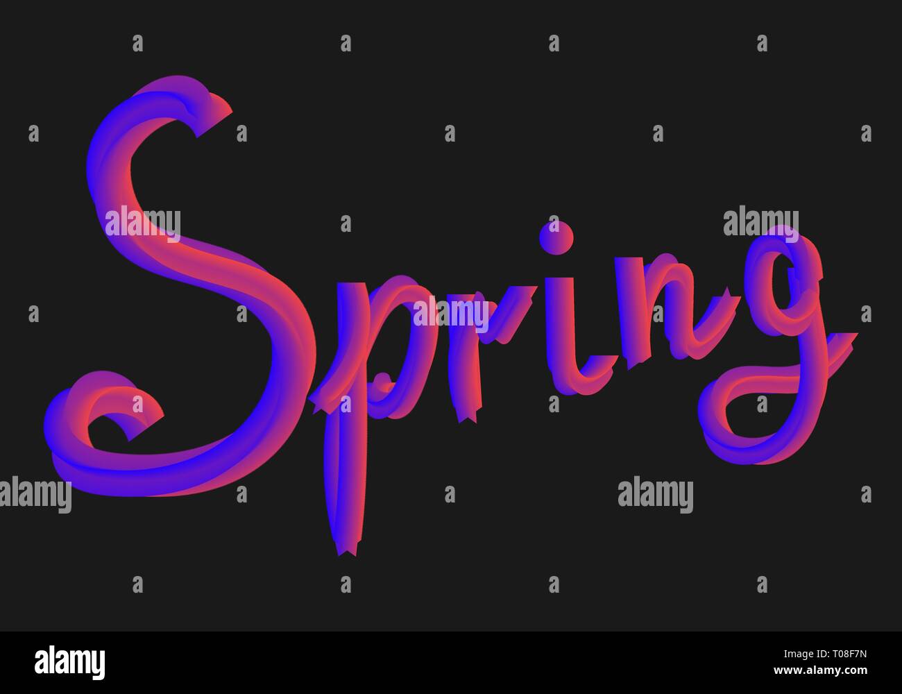 colorful tube lettering 3d style Spring for banner, cards and other ...
