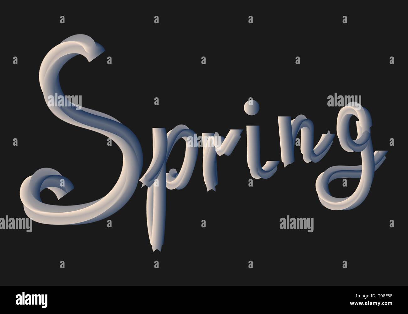 colorful tube lettering 3d style Spring for banner, cards and other ...