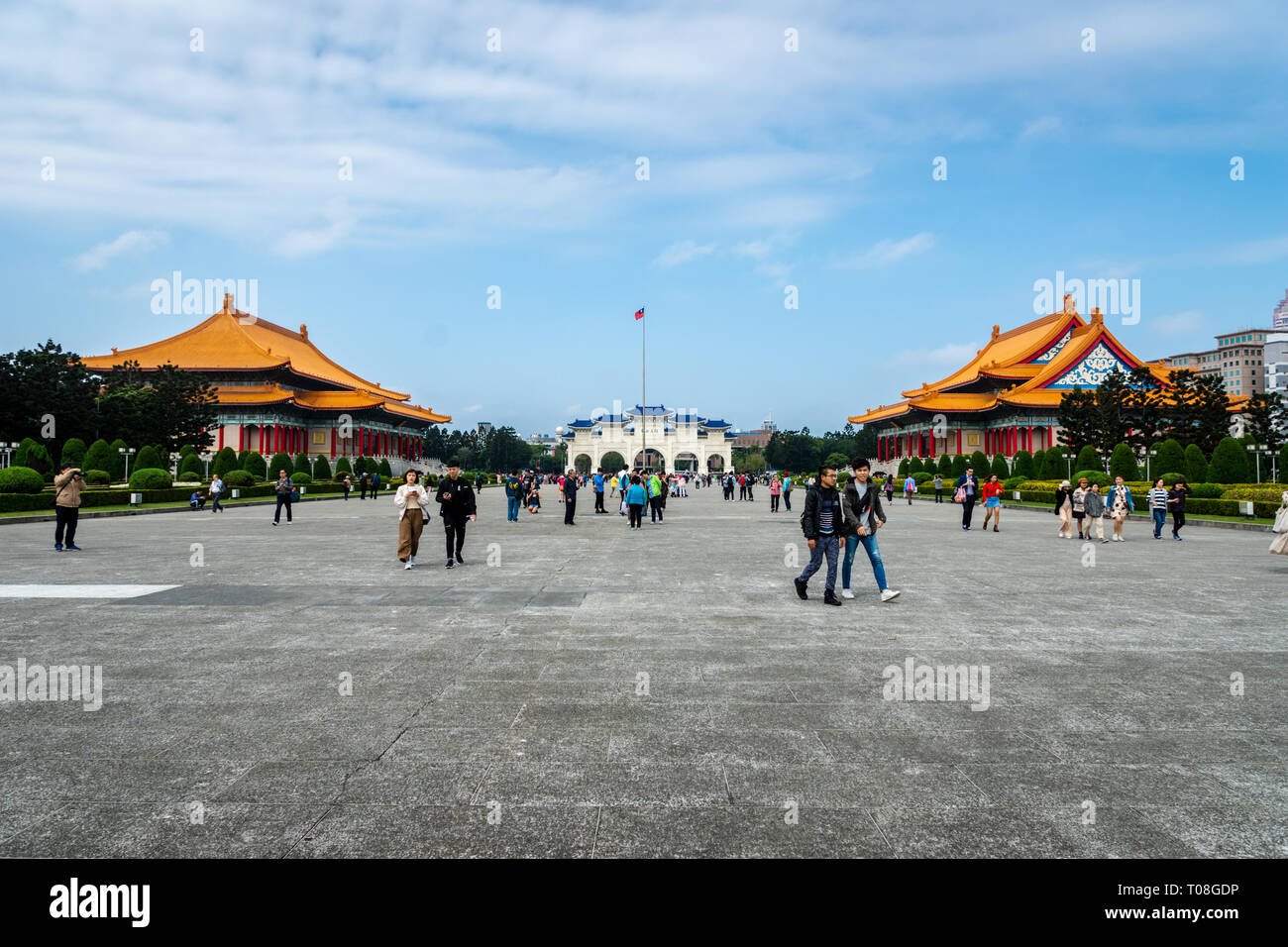 Taipei, Taiwan - March 2019: view of Freedom Square and visitors at ...
