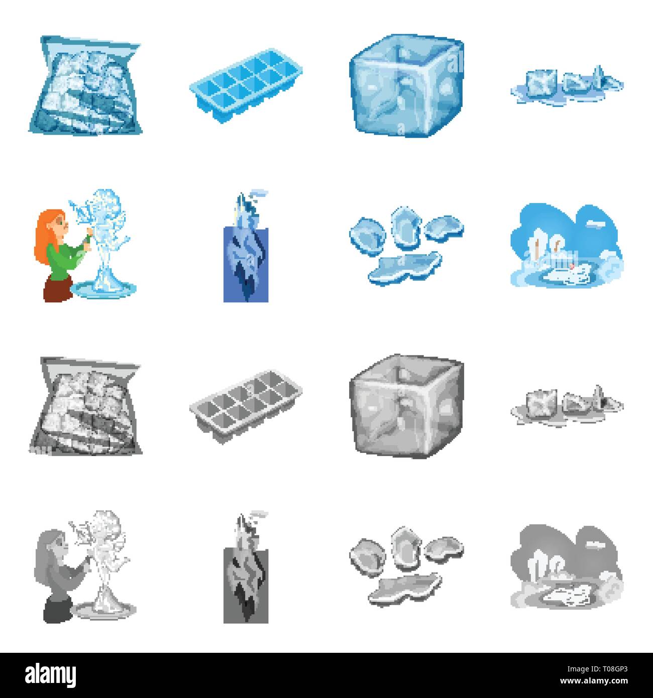 form,freezer,cube,sculpture,iceberg,splinters,pond,ice,package ...