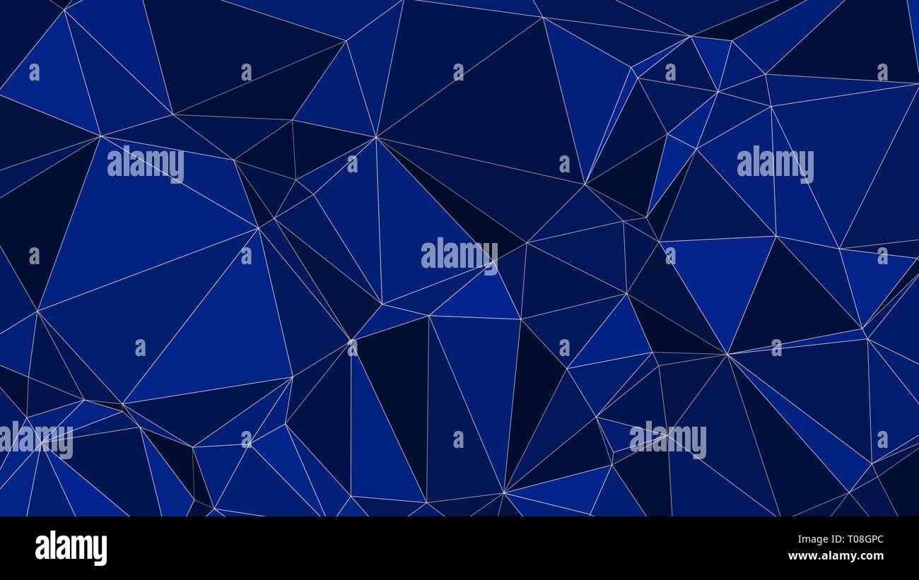 Abstract triangles dark blue background, vector shapes random size ...