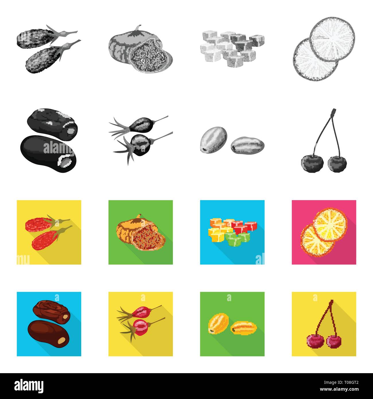 Vector design of food and raw symbol. Set of food and nature vector ...
