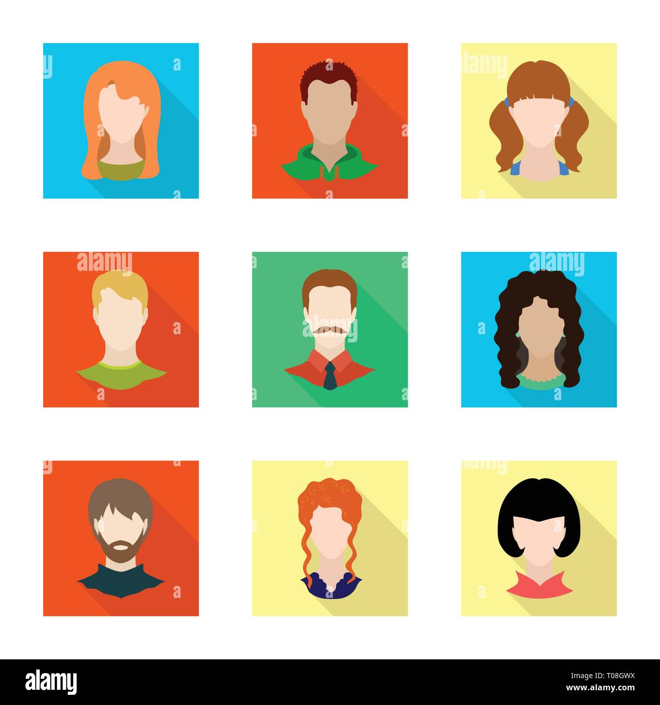 Vector illustration of avatar and dummy icon. Set of avatar and figure ...