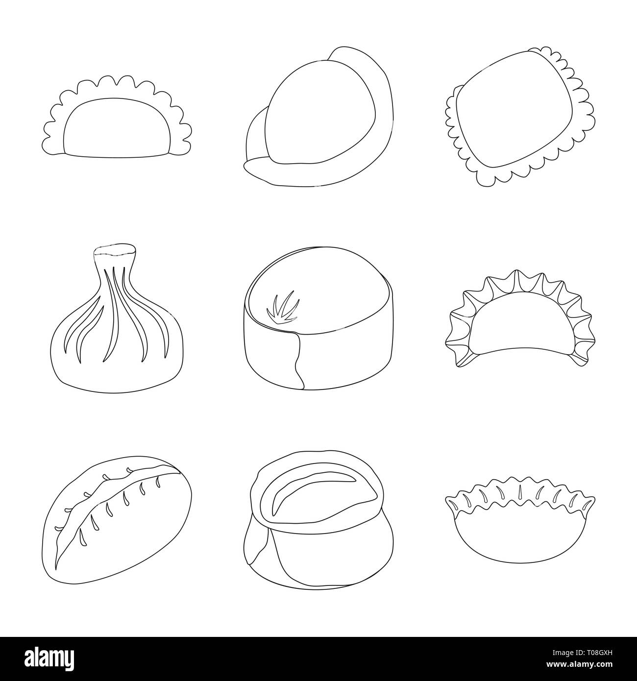 Vector illustration of food and dish sign. Collection of food and ...