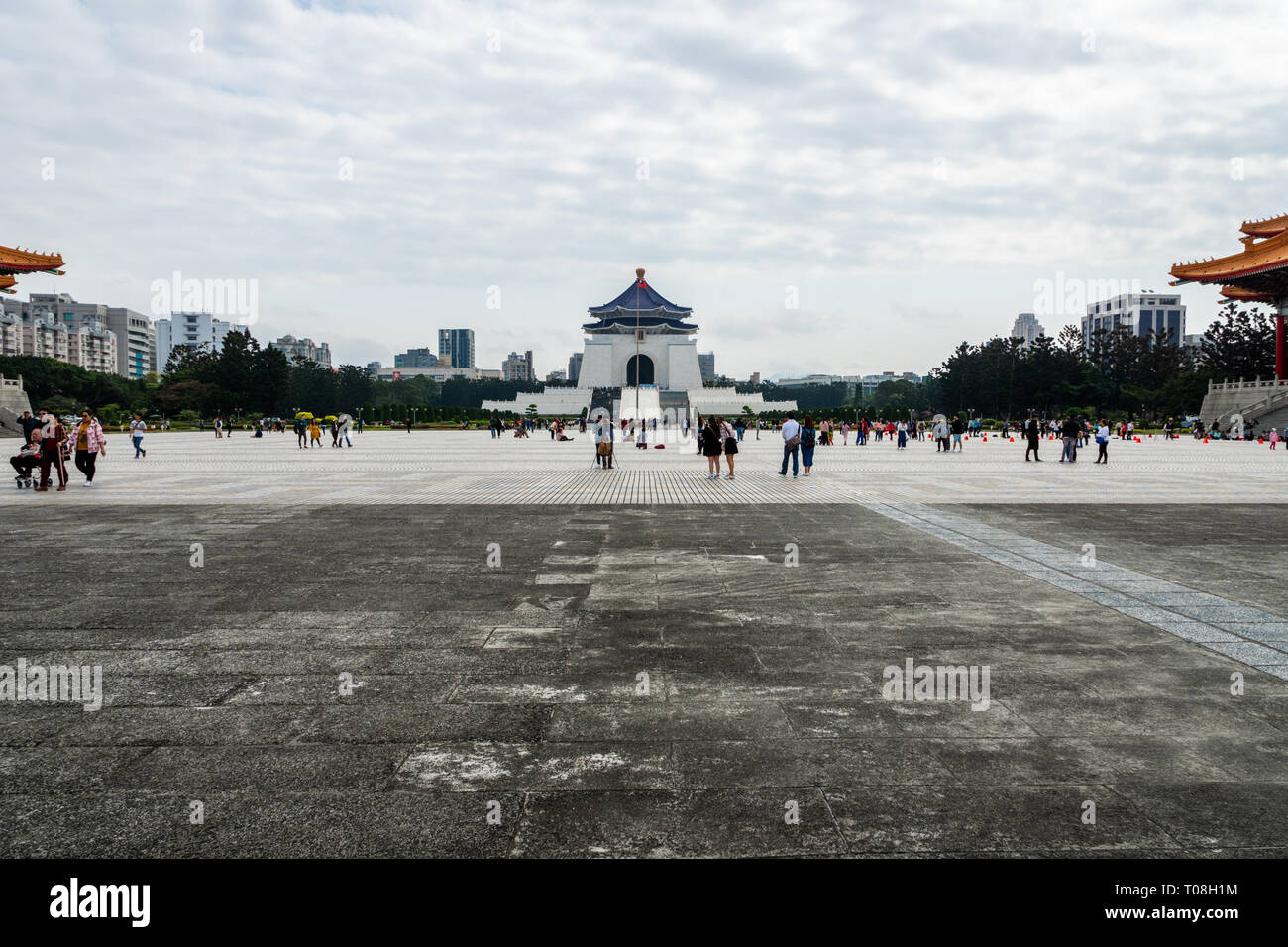 Taipei, Taiwan - March 2019: view of Freedom Square and visitors at ...