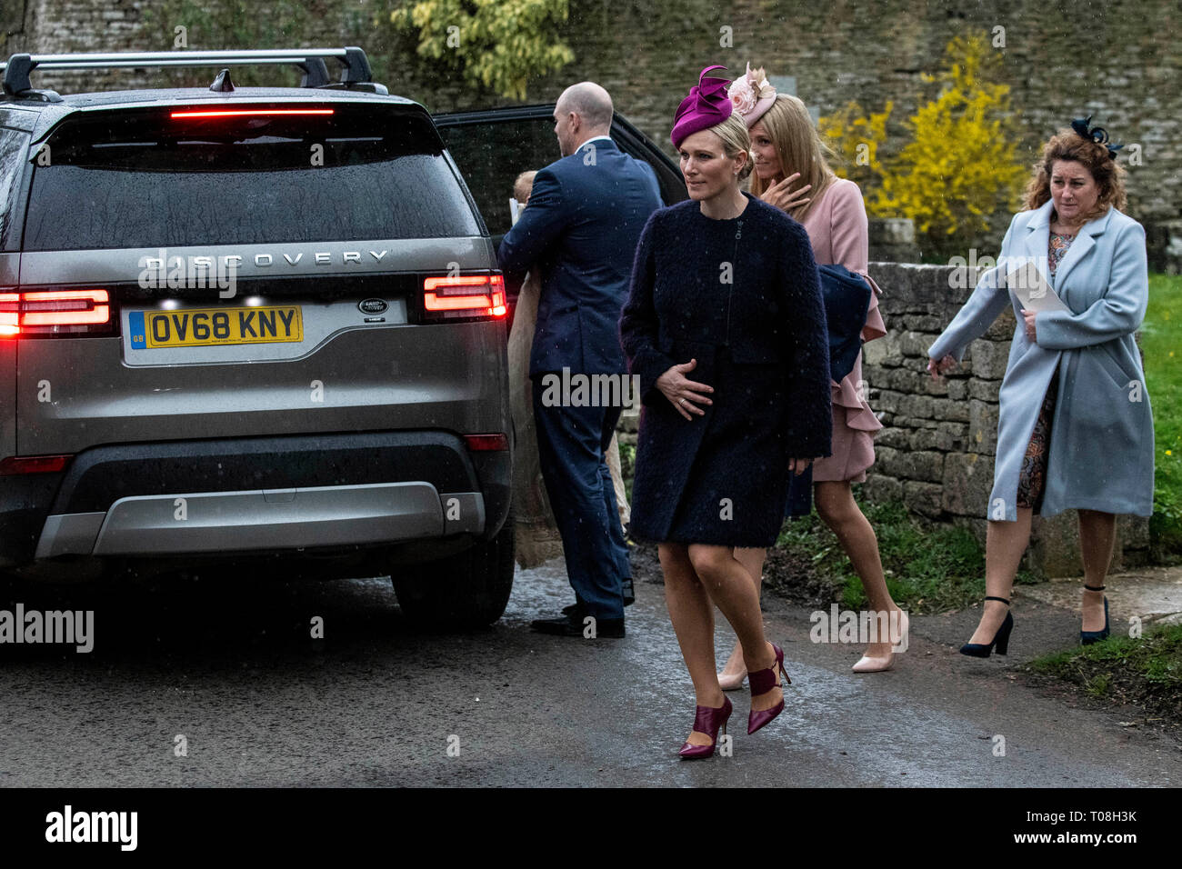 Zara Tindall leaves the christening of her daughter Lena at St Nicholas ...